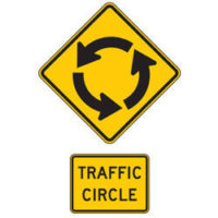 Traffic Circle Symbol Warning Signs and Supplemental Plaques | Redbud ...