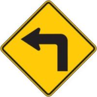 Turn Left Arrow Symbol Warning Signs | Redbud Supply