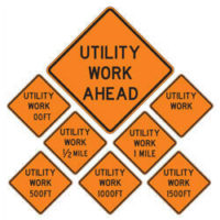 Utility Work | Work Zone Signs (Choose Distance) | Redbud Supply